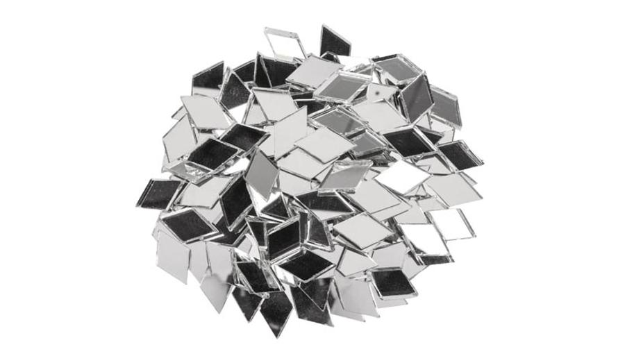 Pontozott képek díszítéséhez (is) használható tükörmozaik, rombusz alakú